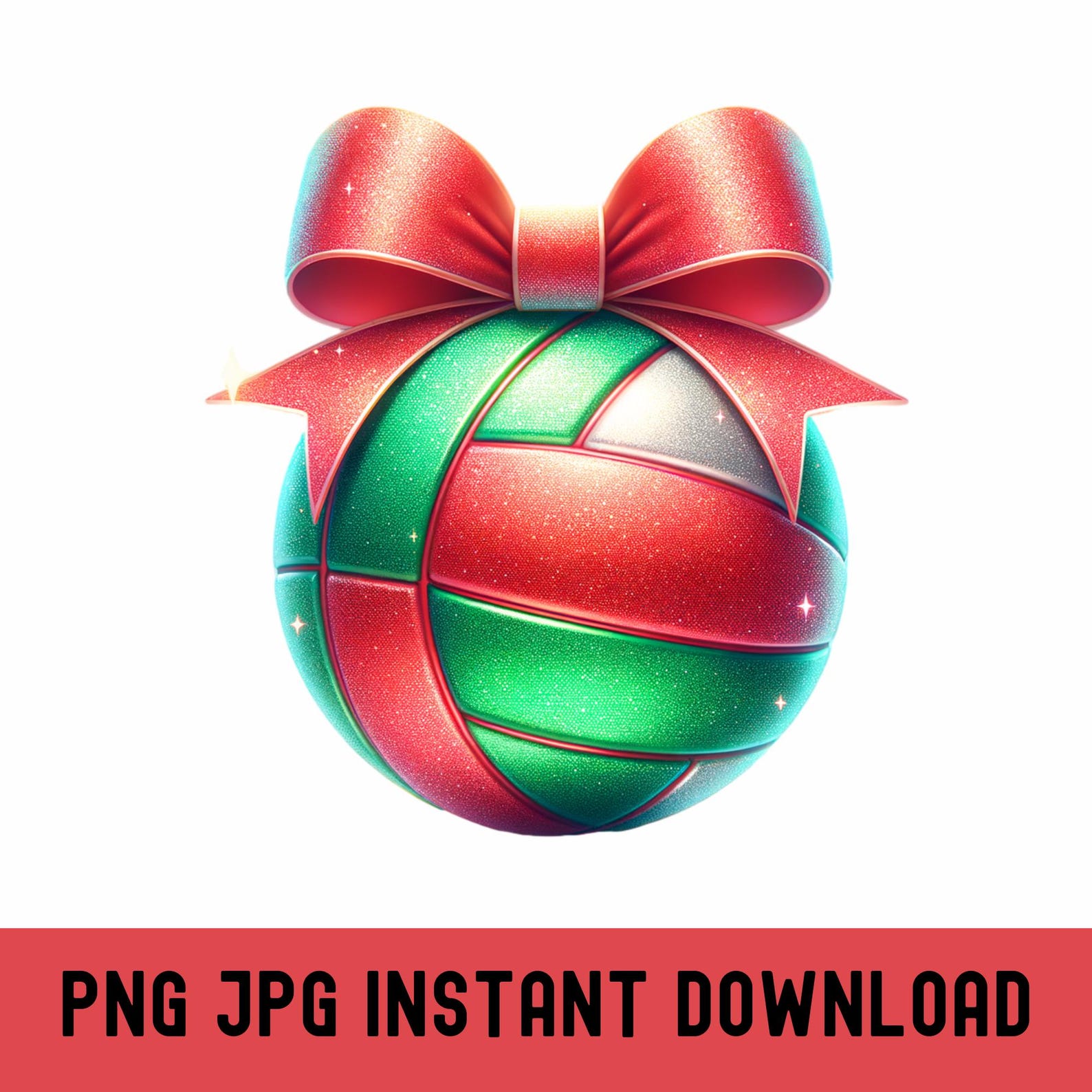 Christmas Volleyball Coquette Volleyball Clip Art for DIY Shirts Bow ...