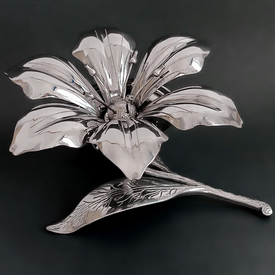 Metal Flower Ashtray Lotus Flower Ashtray Antique Collectible Carved ...