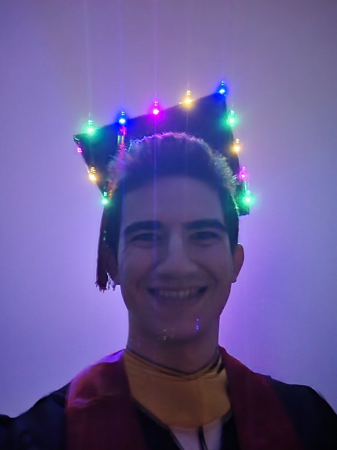 Spinning, Light-up, Graduation Cap Rainbow LED, Black, High-quality ...