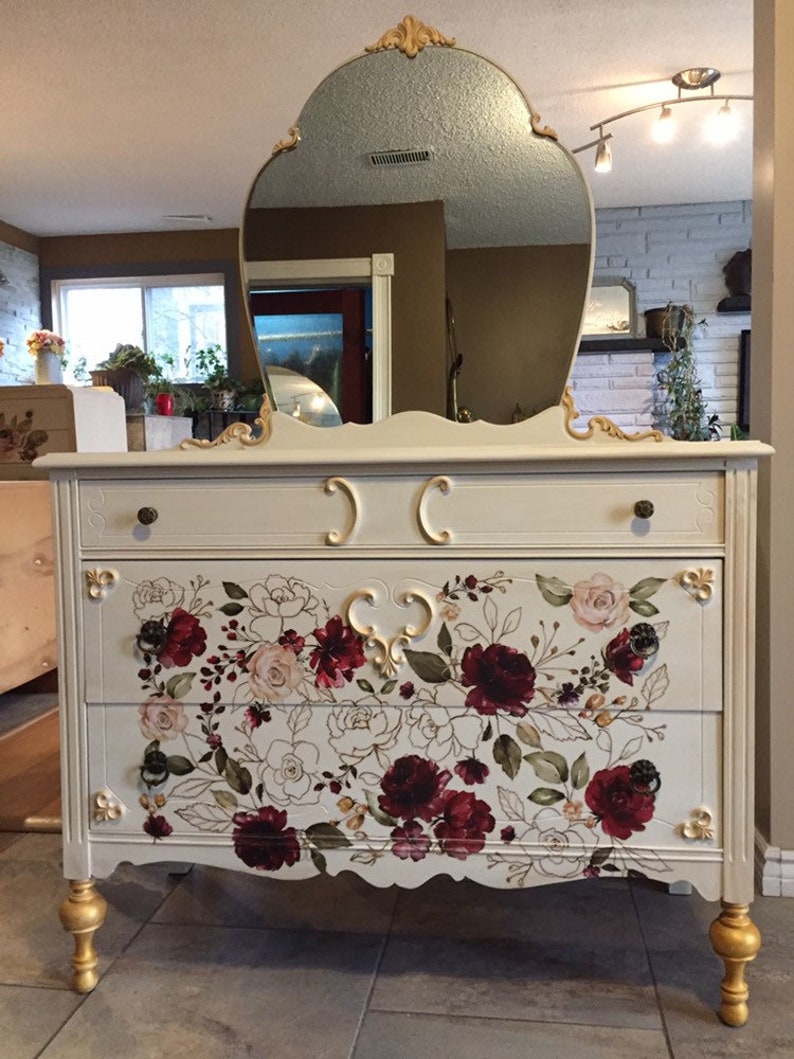 MIDNIGHT FLORAL Furniture Transfers Redesign With Prima - Etsy