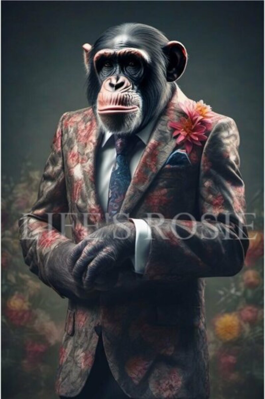 GANGSTER CHIMP - Life's Rosie Decoupage Papers - 20" by 30" - Etsy
