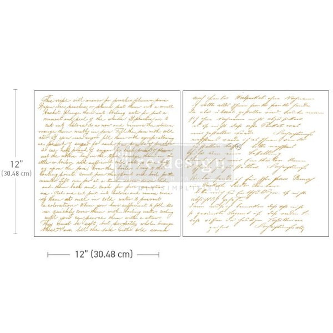 Sweet Notes Maxi Gold Foil Transfer - Rub on Transfer - Furniture Decor ...