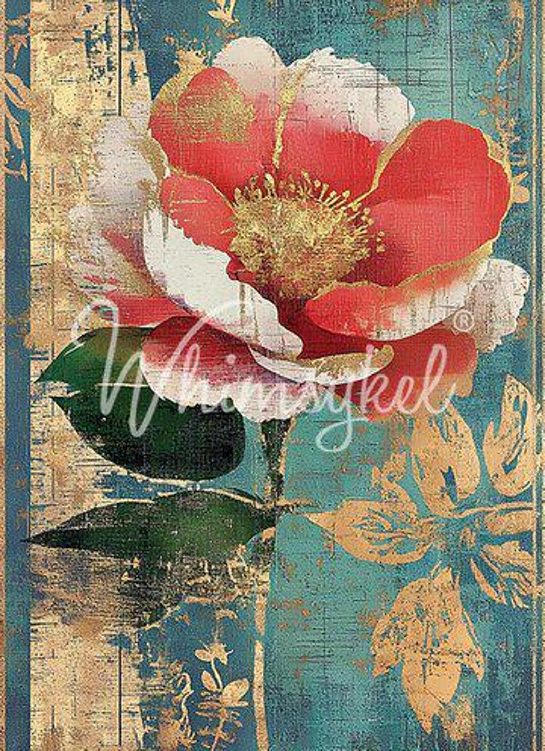 CORAL BLOSSOM - Whimsykel Designs - 18lb Tissue Paper - 21" by 29" - Etsy