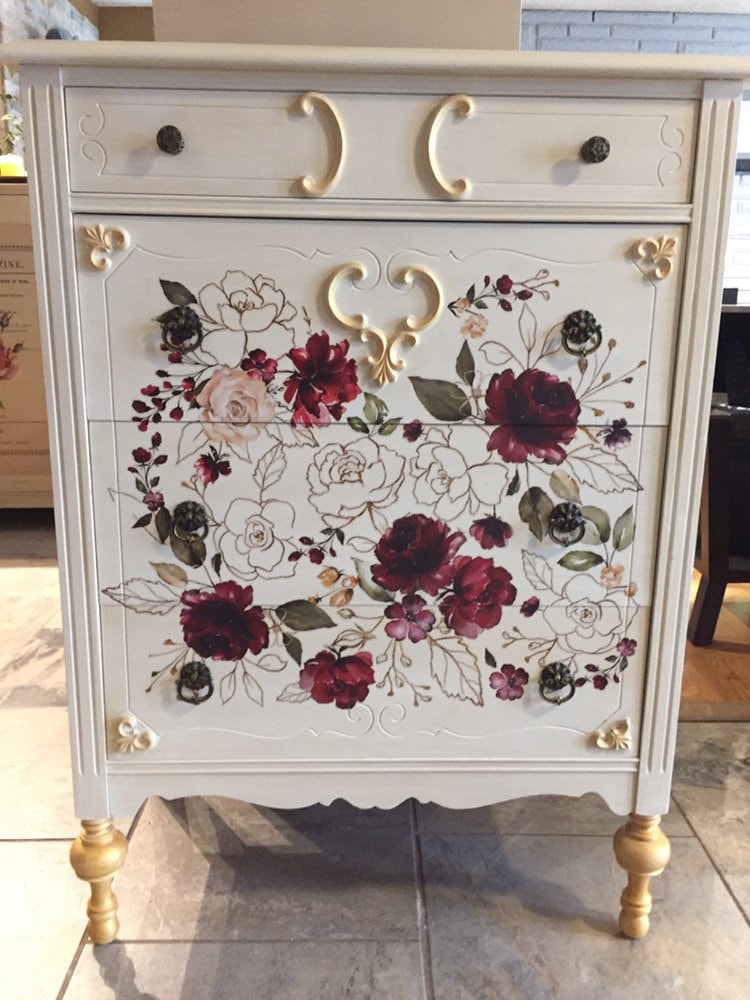 MIDNIGHT FLORAL Furniture Transfers Redesign With Prima - Etsy
