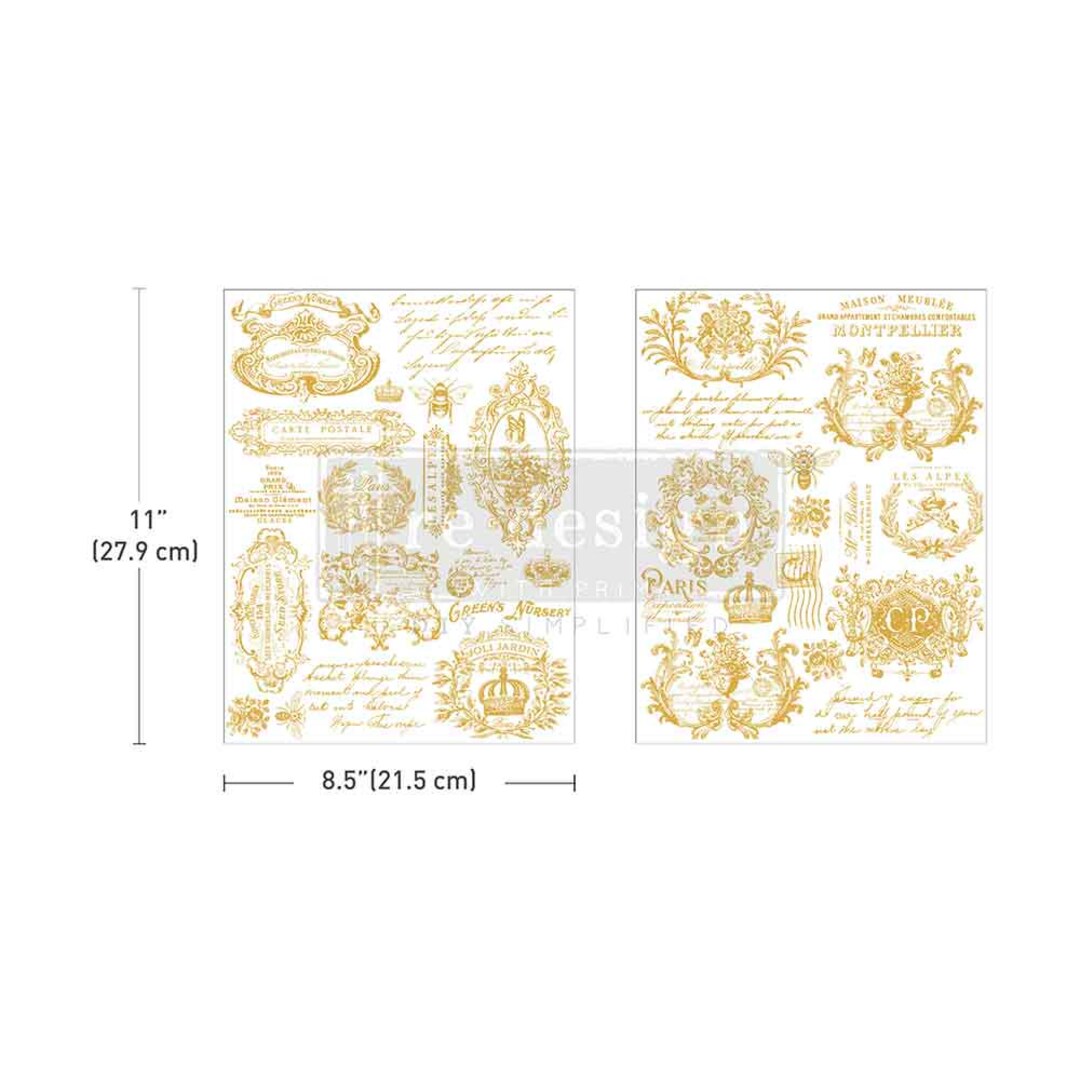 GILDED MEMORIES - H2O Transfers Gold – 2 Sheets, 8.5″x11″ - Etsy