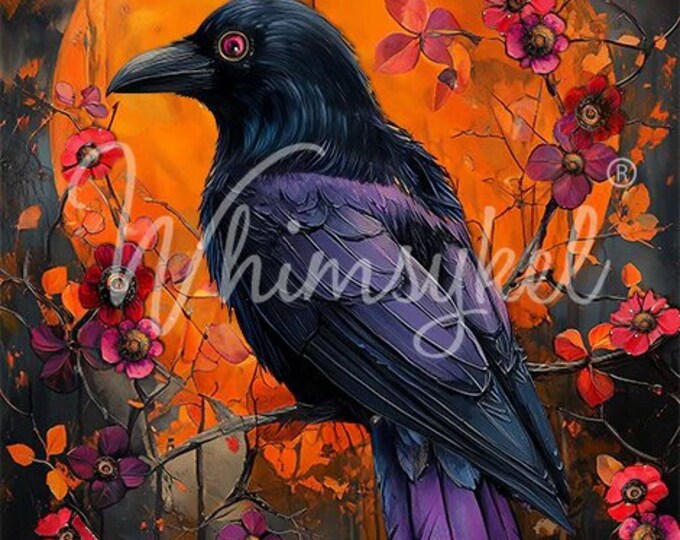 RAVEN RISING - Whimsykel Designs - Decoupage Tissue Paper - 21" X 29 ...