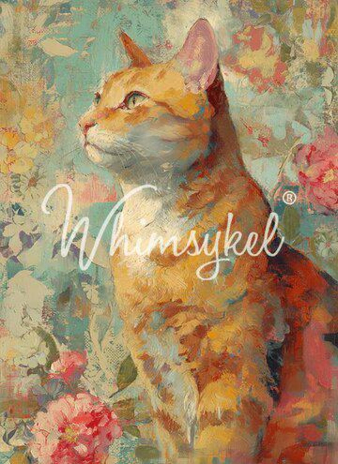 ORANGE TABBY - Whimsykel Designs - 21" BY 29" - 18LB Decoupage Tissue ...