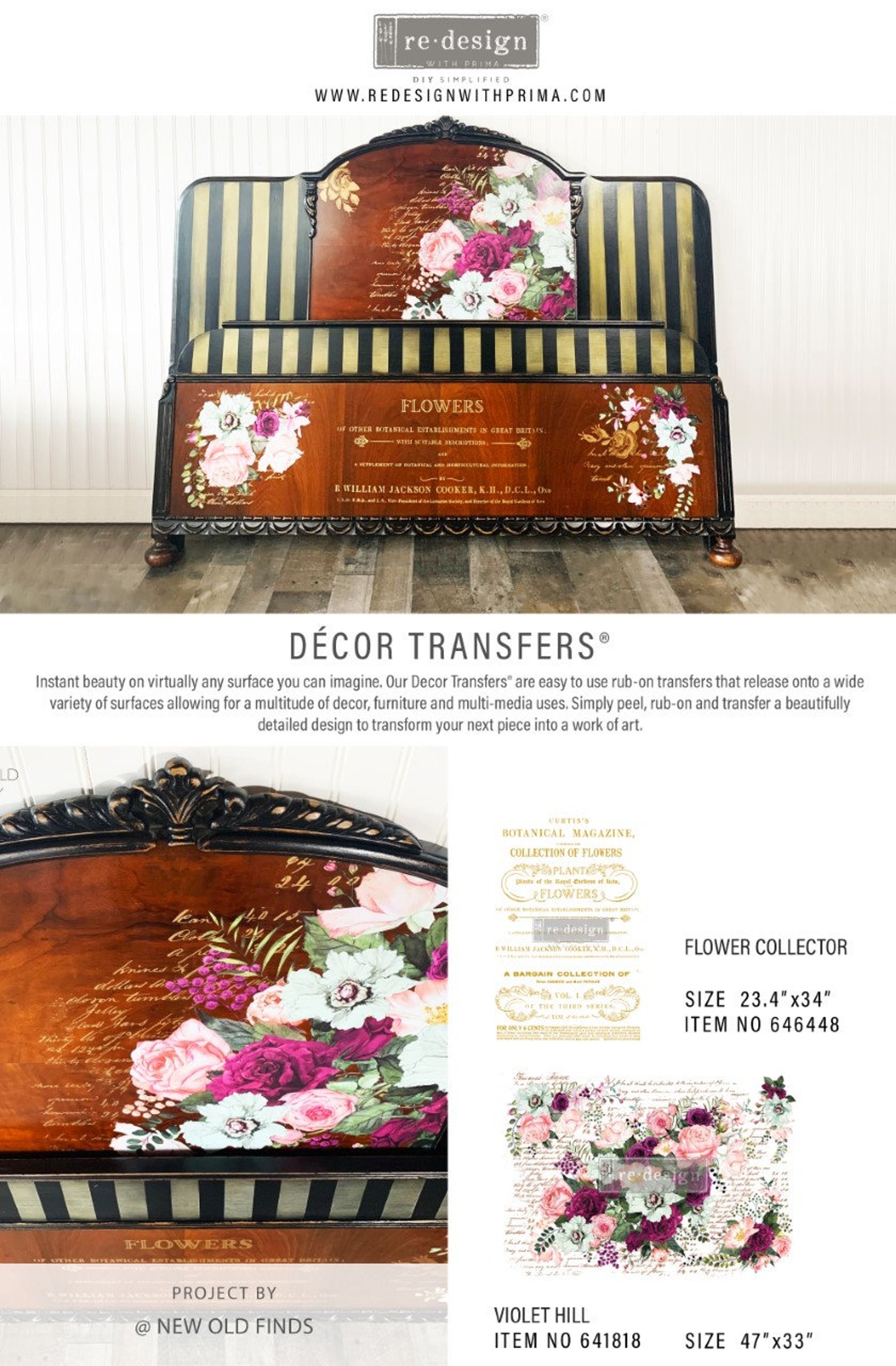 FLOWER COLLECTOR Furniture Transfers Redesign With Prima - Etsy