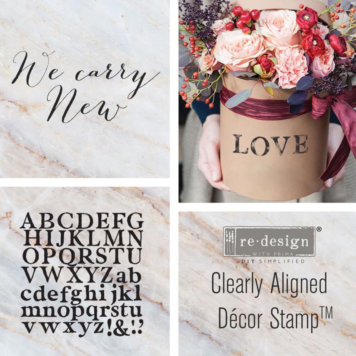 ALPHA STAMP - Redesign Decor Clear-cling Stamp - 12" X 12" - 58 Pieces ...
