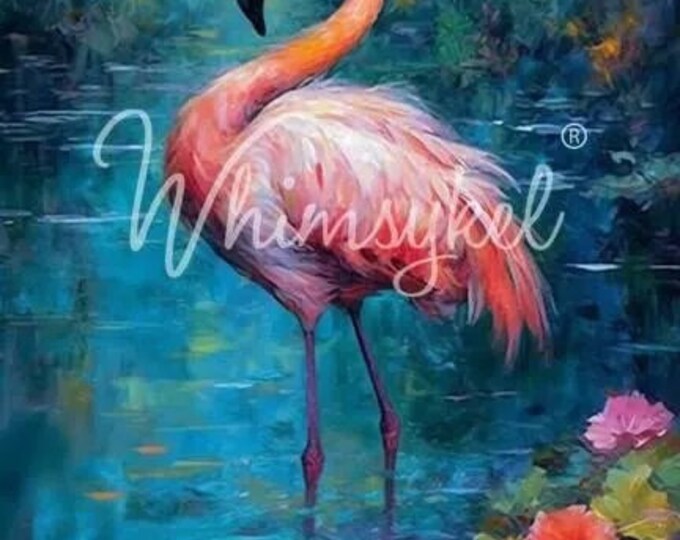FLAMINGO OASIS - Decoupage Tissue Paper 21×29 - Whimsykel Designs - Etsy