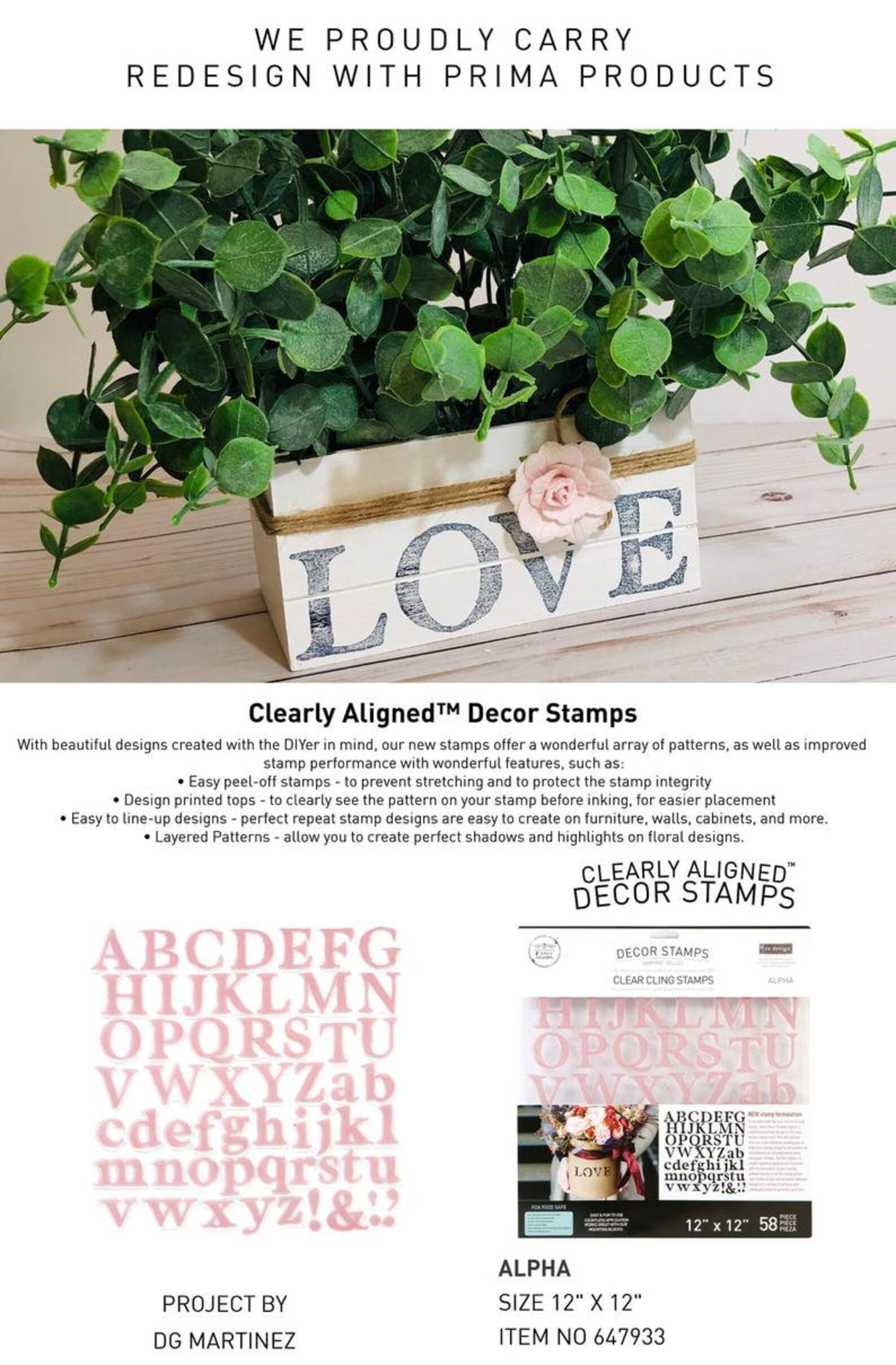 Alpha Stamp Redesign Decor Clear-cling Stamp 12 X | Etsy