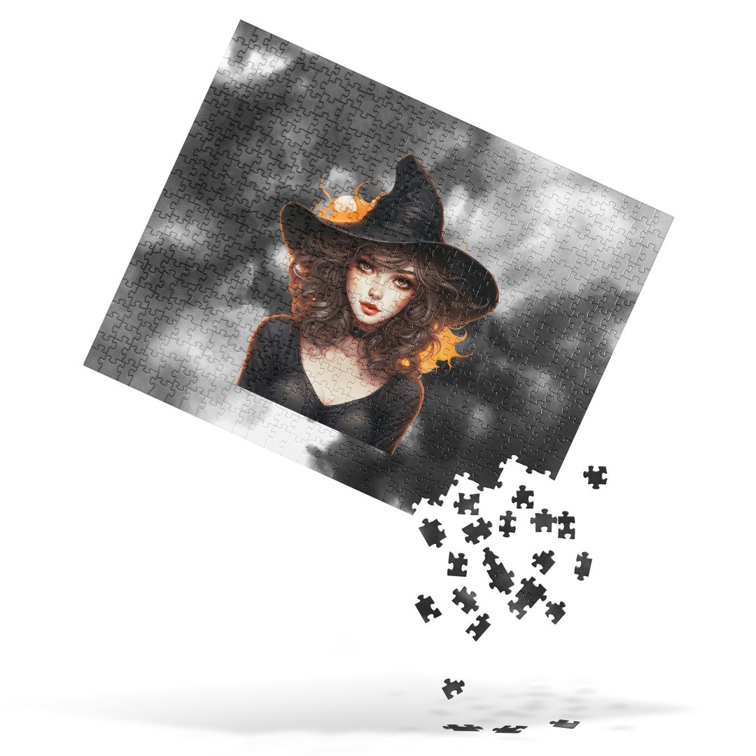 Witch Jigsaw Puzzle: Halloween Art, Family Fun (252 or 520 Pieces) - Etsy