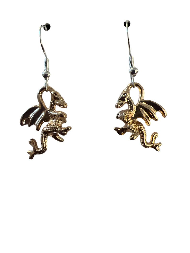 Dragon Earrings With 925 Sterling Silver Hook for Sensitive Ears. 6 Colors Available. - Etsy