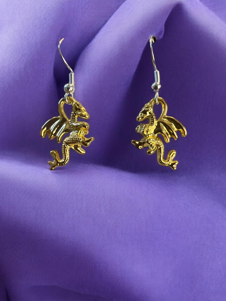 Dragon Earrings With 925 Sterling Silver Hook for Sensitive Ears. 6 ...