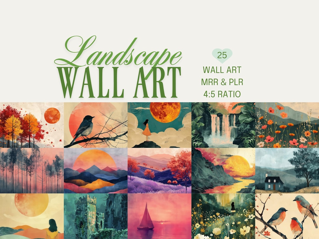 Landscape Wall Art Print Bundle: Scenery Designs (digital Download MRR ...