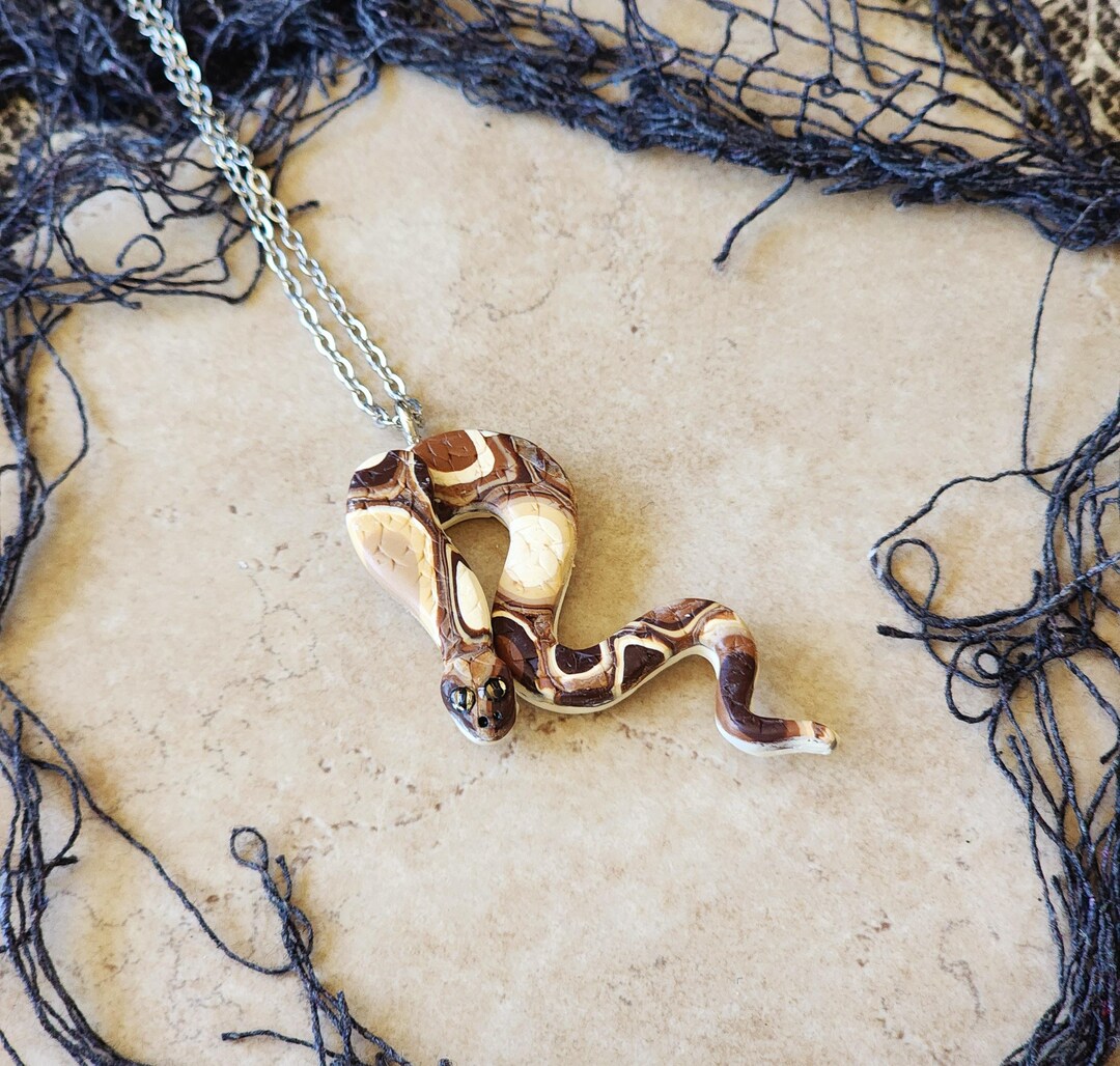 Small Python Snake Necklace | Witchy | Handmade Halloween | Unique - Etsy