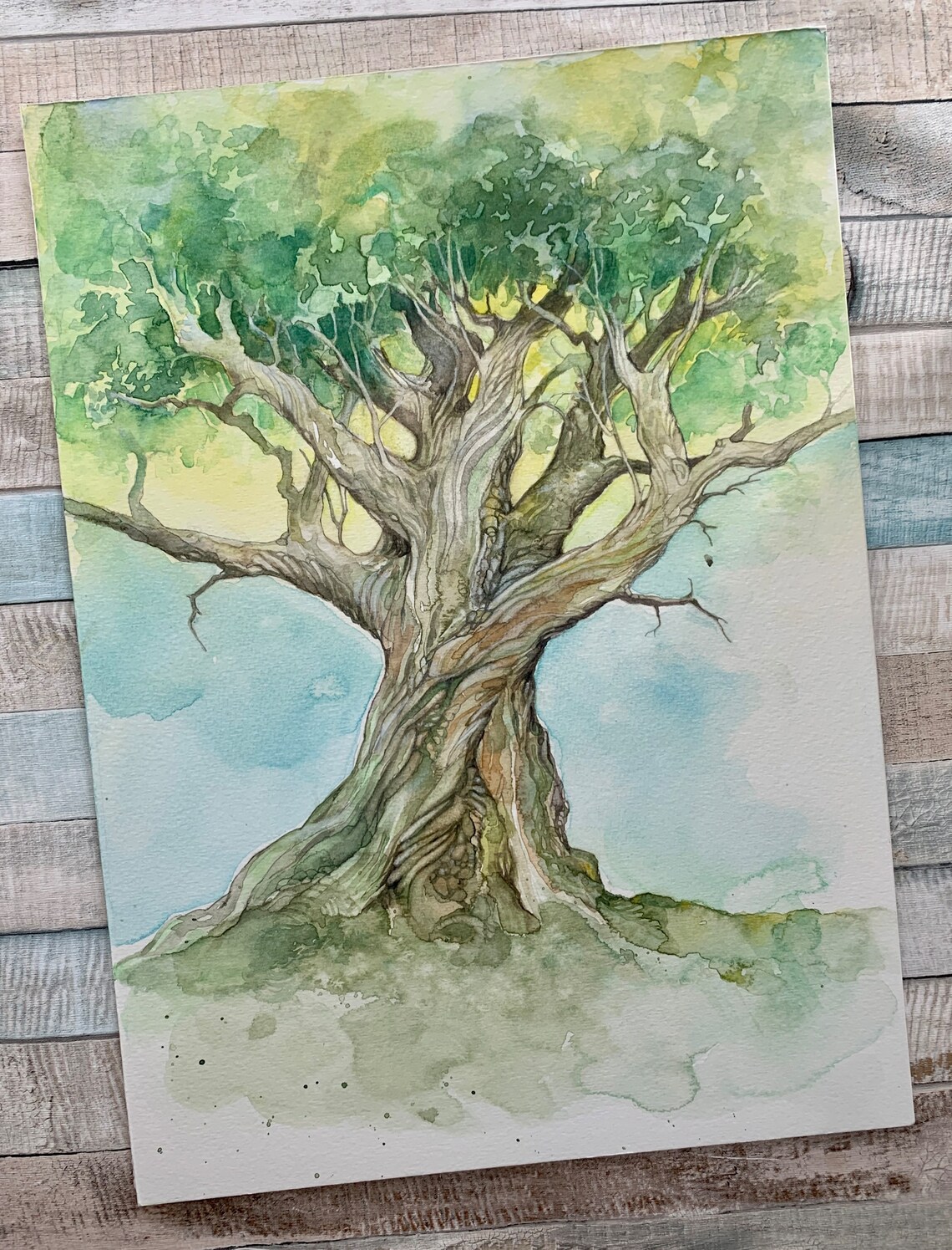 ORIGINAL PAINTING the Wisdom Tree Watercolour Painting Old - Etsy
