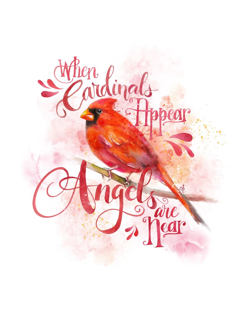 When Cardinals Appear Angels Are Near Painting and Quote Wall - Etsy