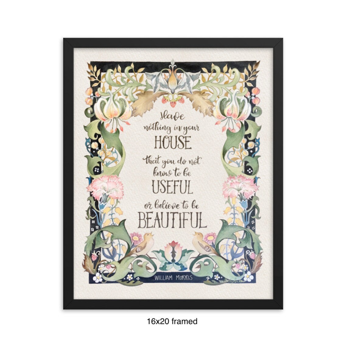 William Morris Quote cottagecore painting have nothing in your | Etsy