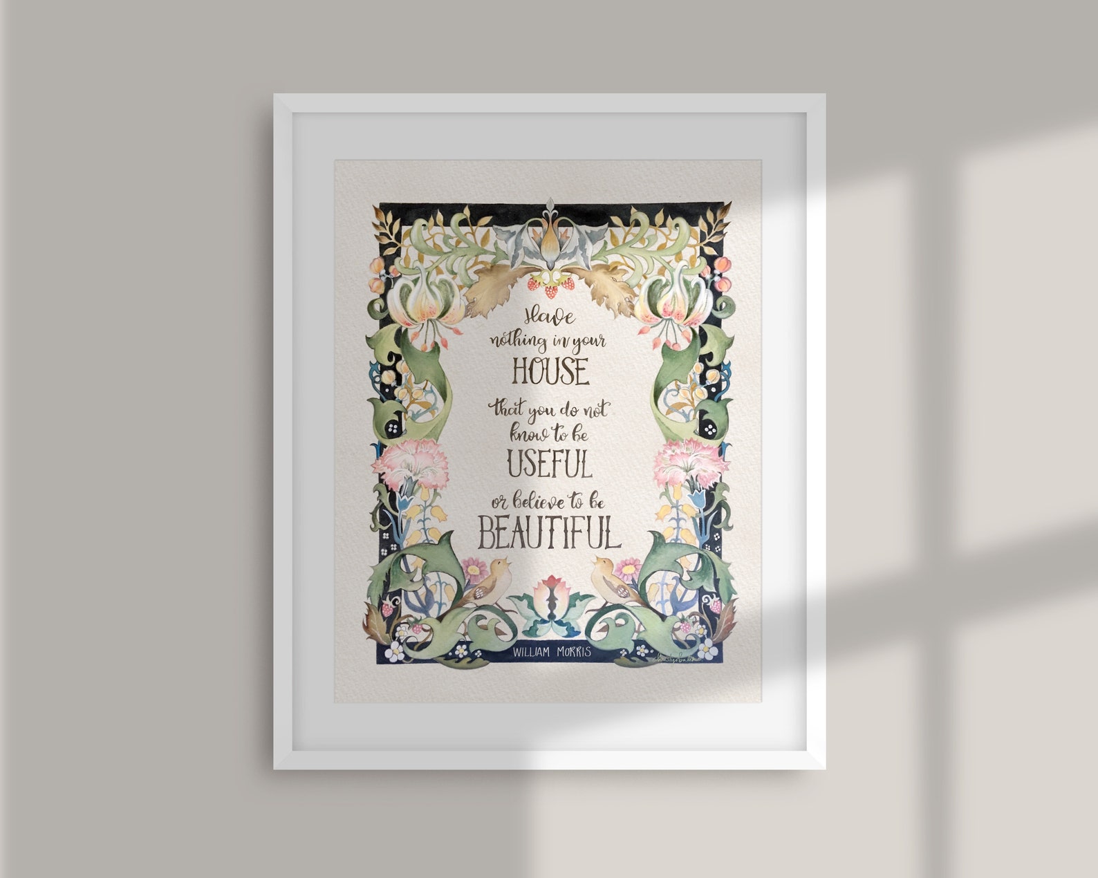 William Morris Quote Cottagecore Painting Have Nothing in Your - Etsy ...