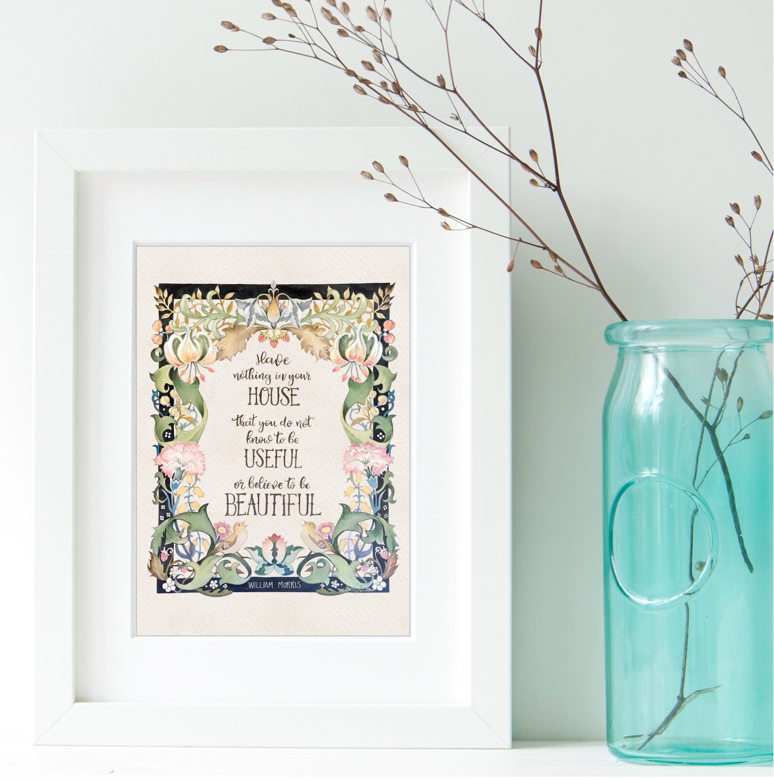 William Morris Quote Cottagecore Painting Have Nothing in Your - Etsy ...