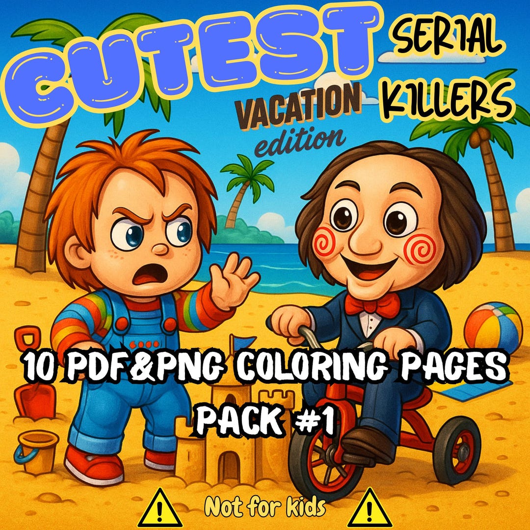 Cutest Serial Killers Vacation Edition Coloring Book,cute and Cozy ...