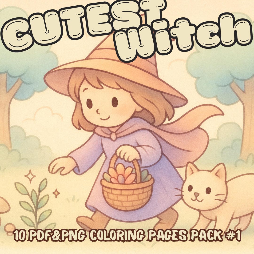 Cottagecore Witch Coloring Book #1, Cozy Magical Printable Pages - Etsy