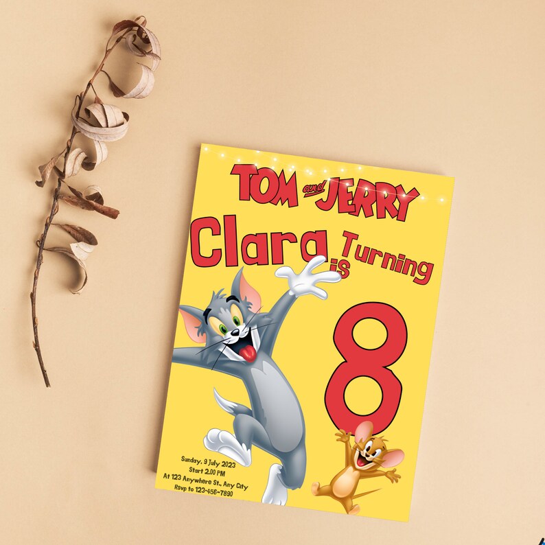 Editable Tom and Jerry Birthday Party Invitation Template,tom and Jerry ...