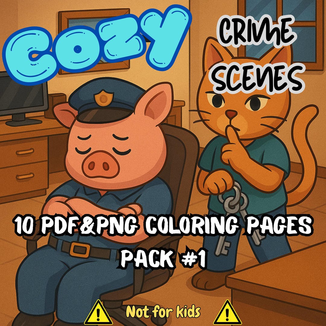 Cozy Crime Scenes Coloring Book: Detective Edition (10 PDF Pages) - Etsy