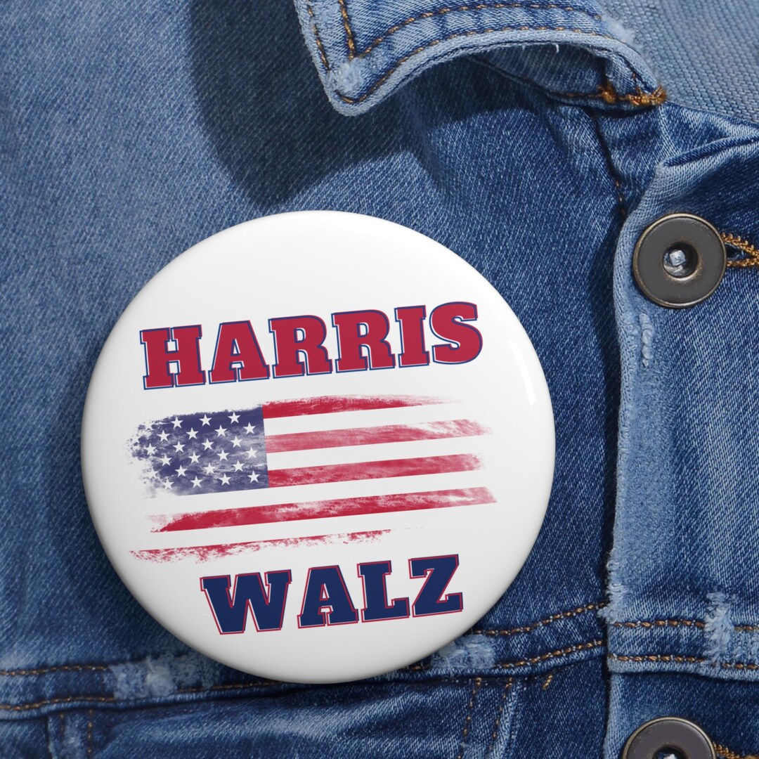 Harris Walz 2024 Pin Button, 2024 Presidential Election, Kamala Harris ...