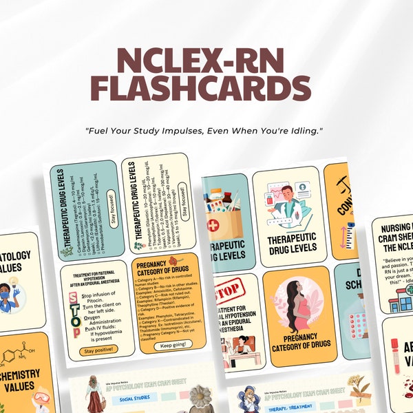 Nursing Flashcards - Etsy UK