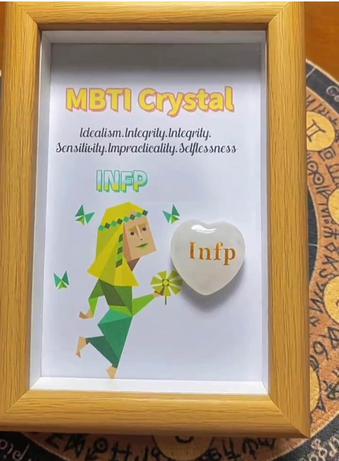 MBTI Crystal Frame Gift, Crystal for Healing the Heart, MBTI ...