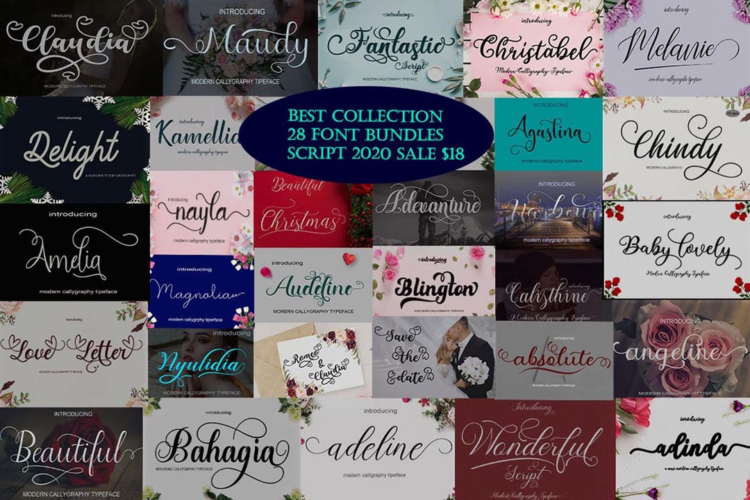 28 Fonts Bundle: Best Selling Glyphs, Alternates (instant Download) - Etsy