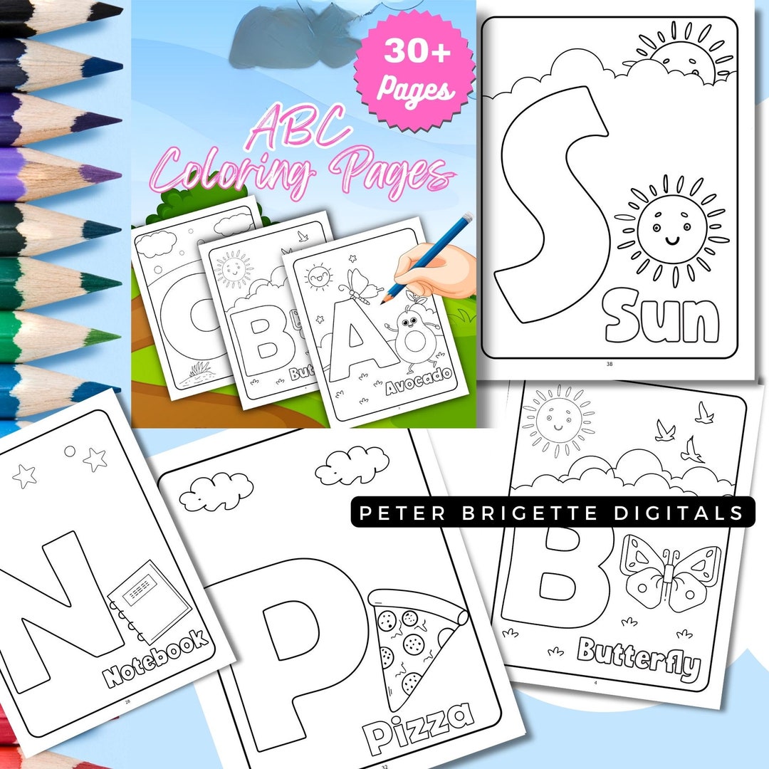 ABC Letters Coloring Book - 30+ Fun Pages - Etsy