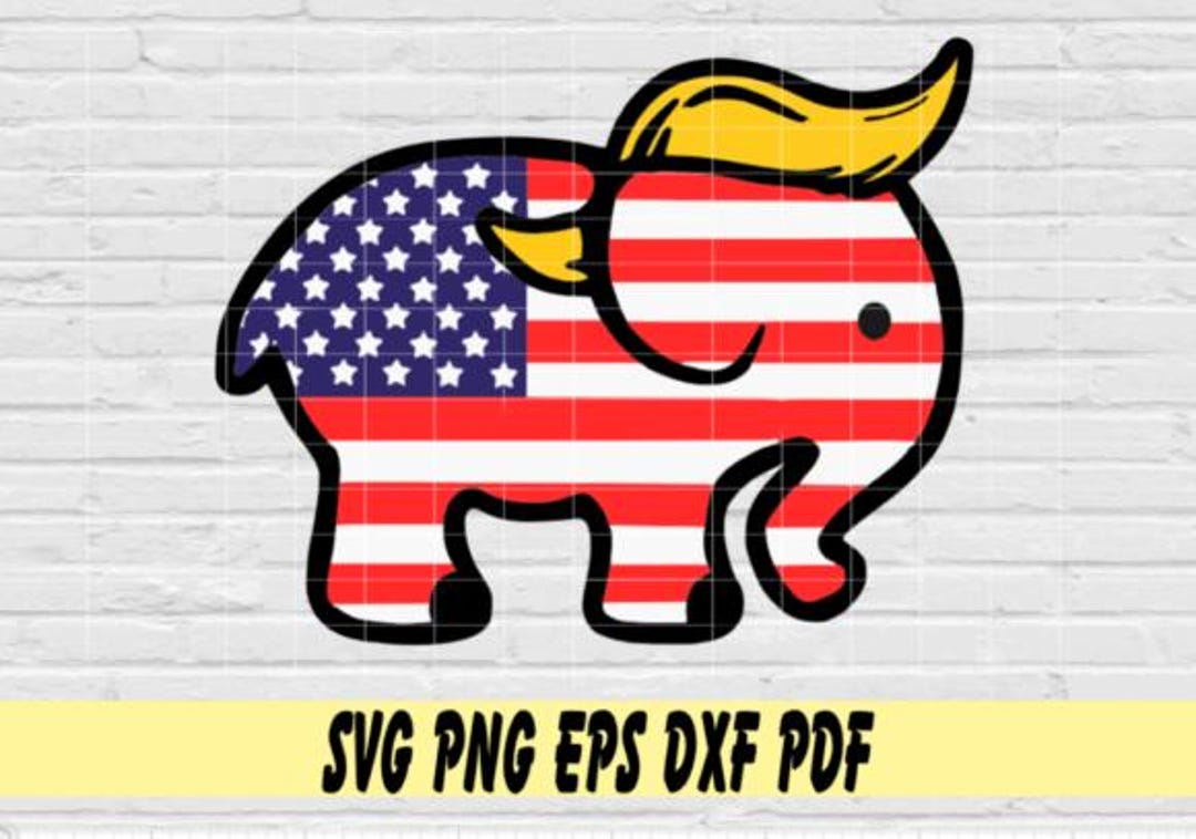 Republican Elephant Donald Trump Graphic SVG Png EPS Dxf PDF - Etsy