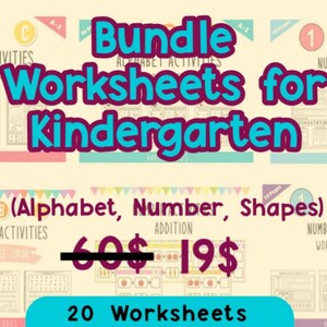 Worksheets for Kindergarten Bundle - Etsy