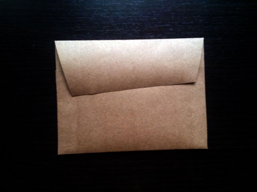 Customizable - Handmade KRAFT Paper Envelopes : 9 Pack // Quarter Fold ...