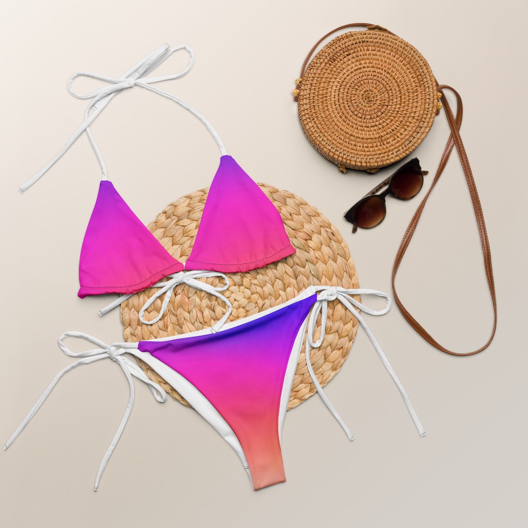Hot Pink Ombré String Bikini - Etsy
