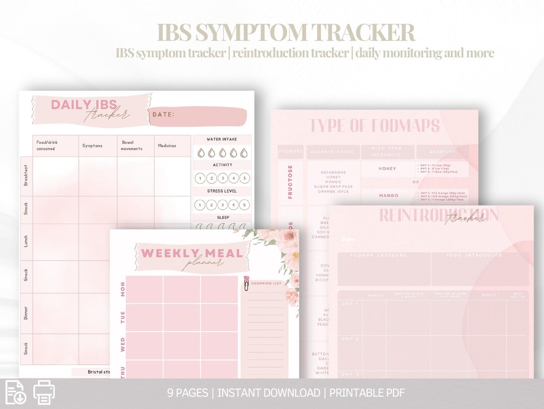 IBS Journal Symptom Tracker, IBS Symptom Tracker, Irritable Bowel Syndrome Journal, FODMAP, Food ...