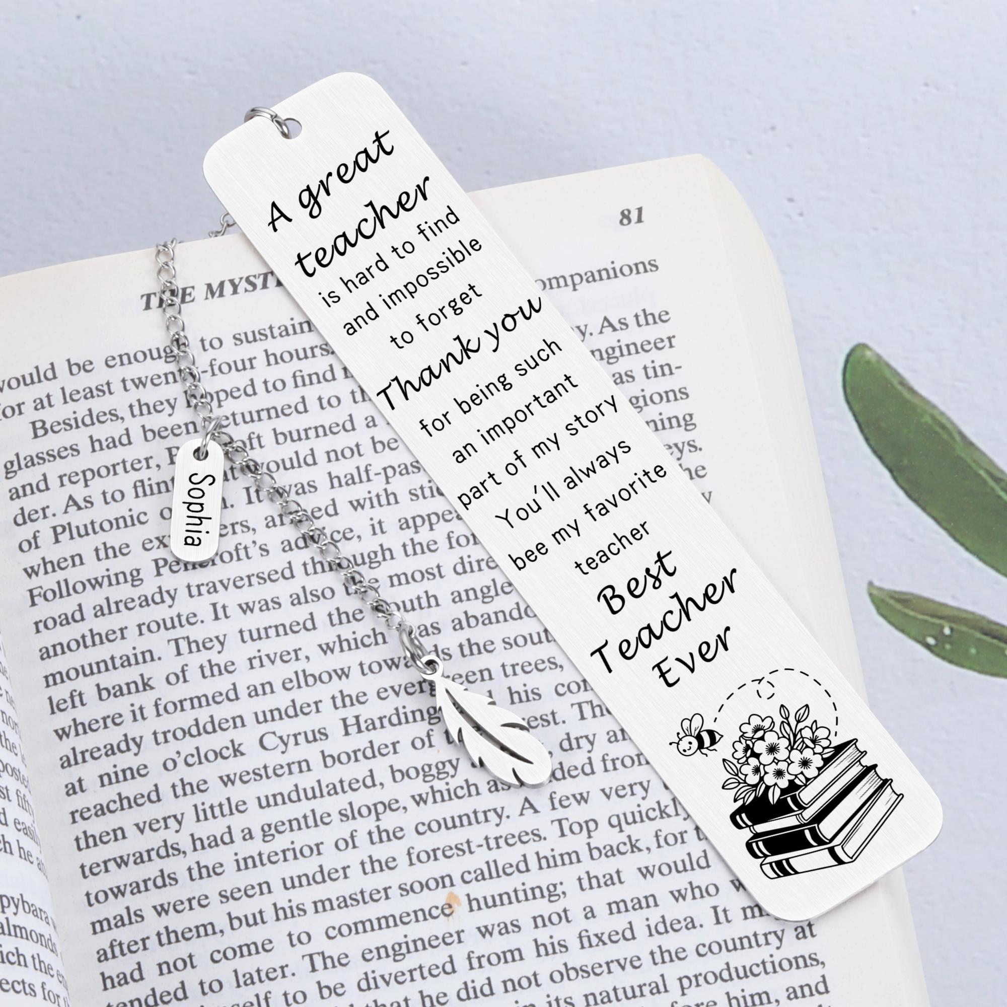 Custom Teacher Bookmark Gifts Personalized Name Bookmark Thank You ...