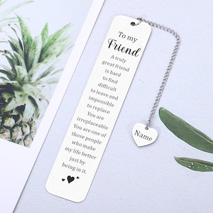 Custom Name Friend Bookmark Gifts for Best Friend Personalized ...
