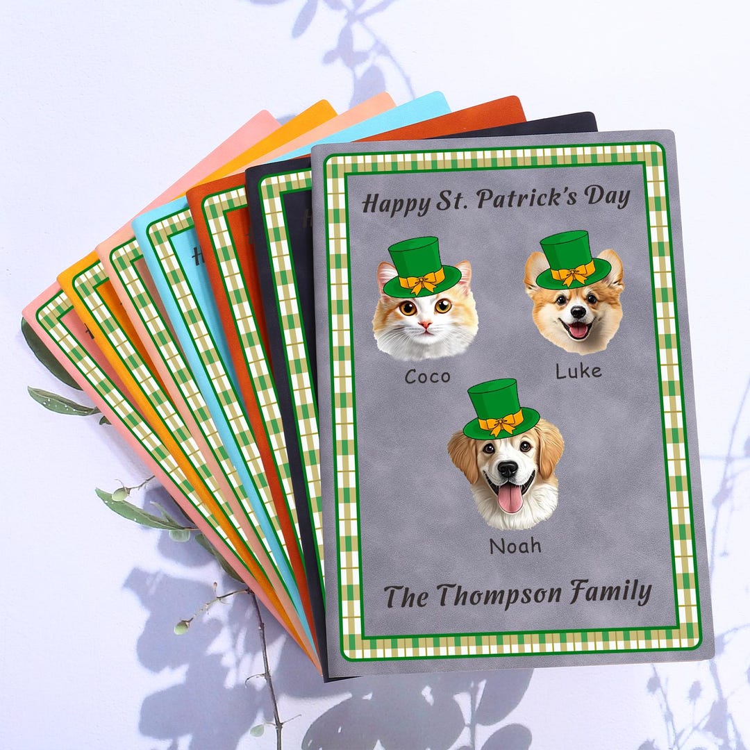 Custom St. Patrick's Day Notebook With Name/pet Personalized Dog Cat ...
