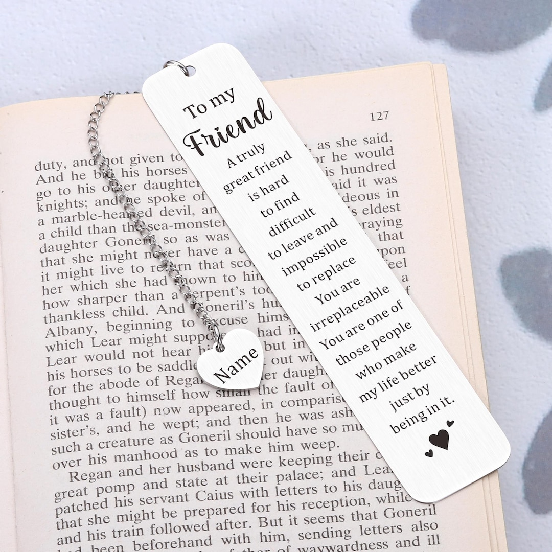 Custom Name Friend Bookmark Gifts for Best Friend Personalized ...