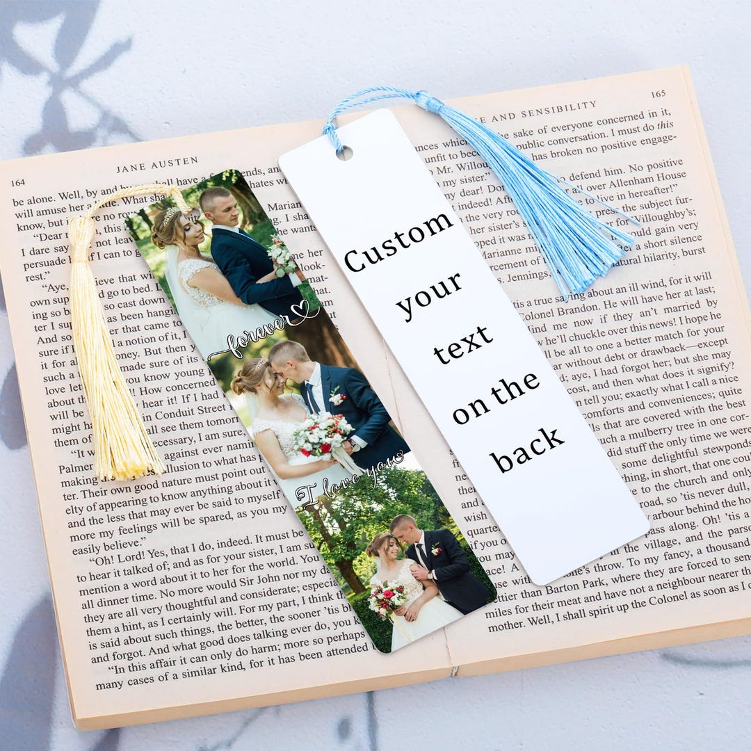 Custom Photo Bookmark Wedding Bulk Bookmark Personalized Bridal Shower ...