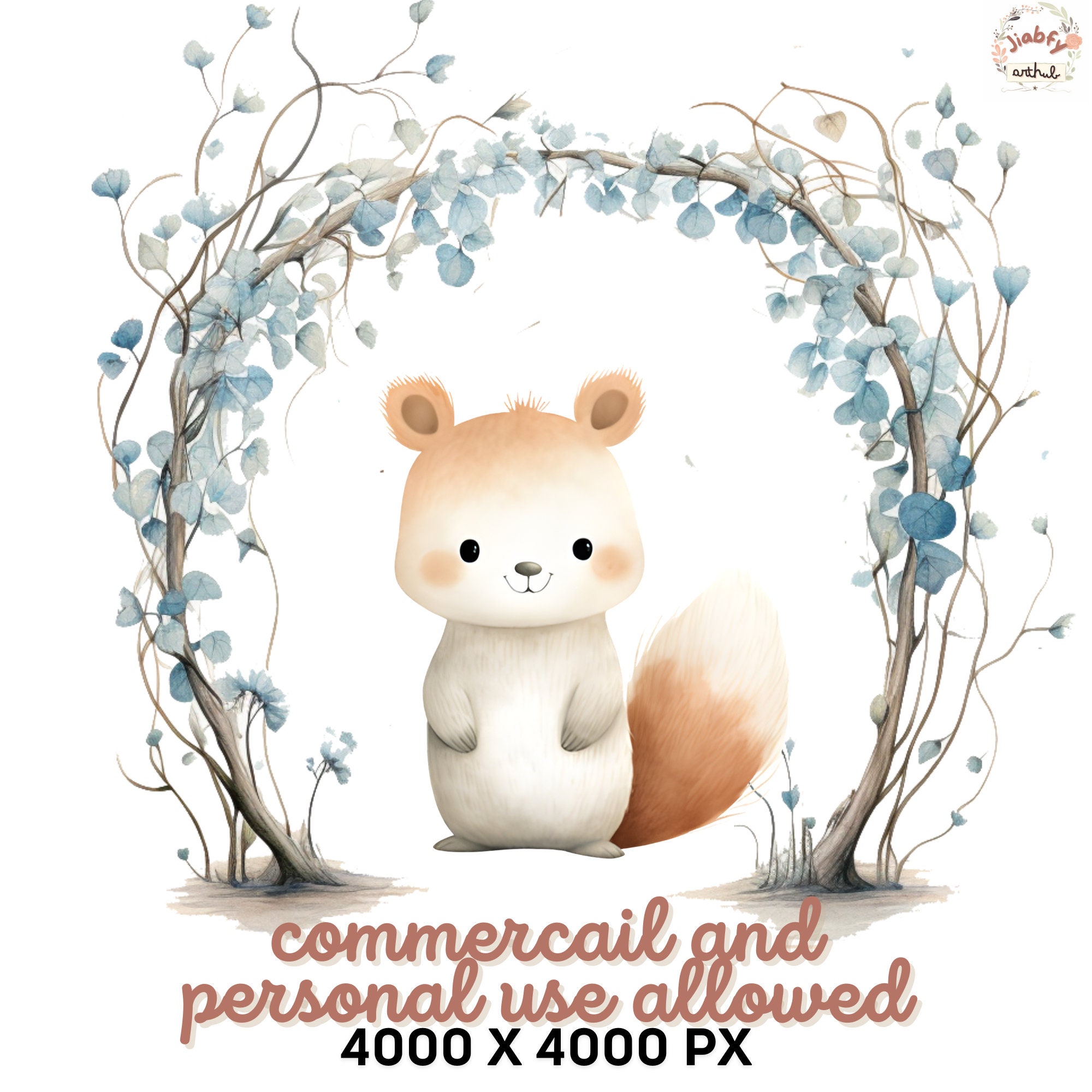 Cute Boho Woodland Animals PNG Clipart Watercolor Bundle, Transparent ...