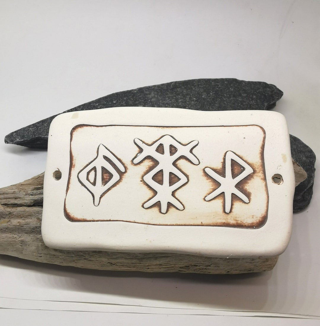 Ceramic Rune Sign for Over Your Door, Love, Luck and a Safe Happy Home ...