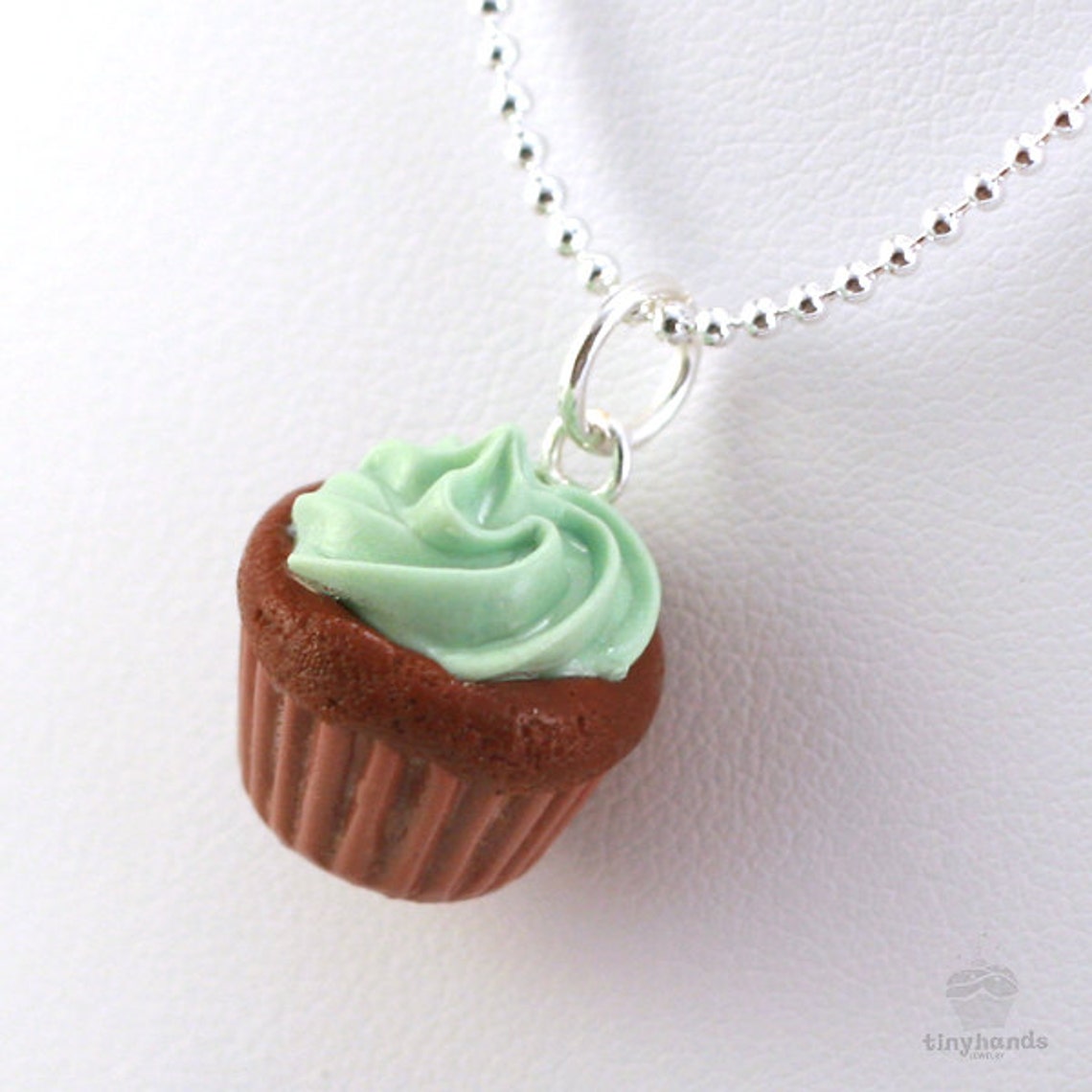 Food Jewelry Scented Mint Chocolate Chip Cupcake Necklace Handmade ...