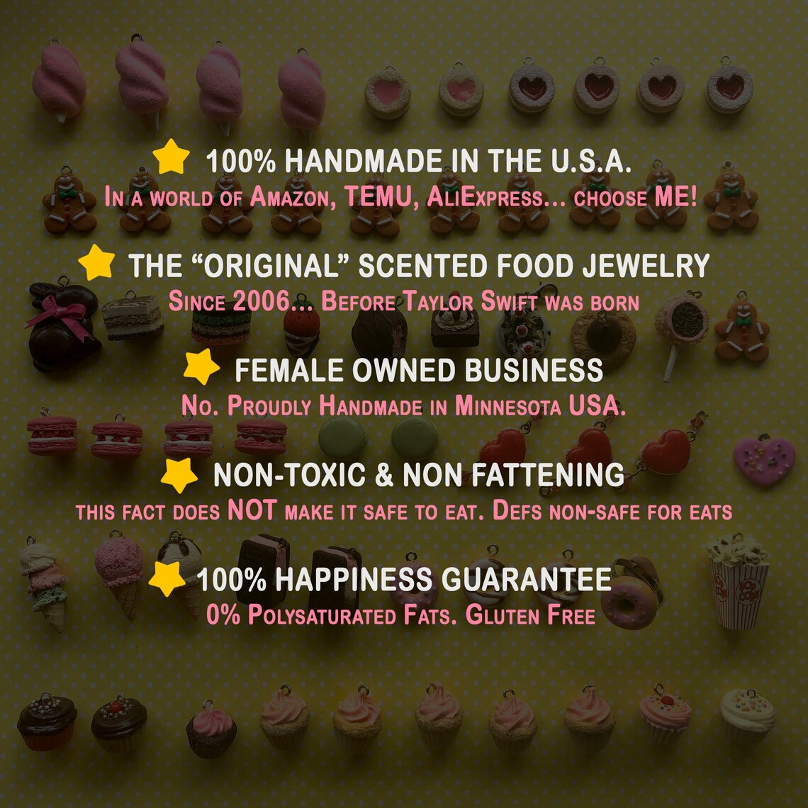 Mini Food Jewelry One Year Anniversary Gift for Girlfriend Custom ...