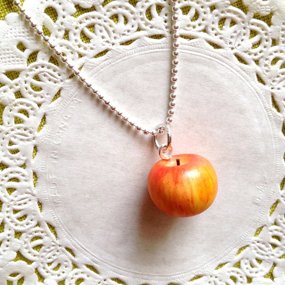 Teacher Necklace, Food Necklace, Scented Apple Necklace, Fruit Necklace ...