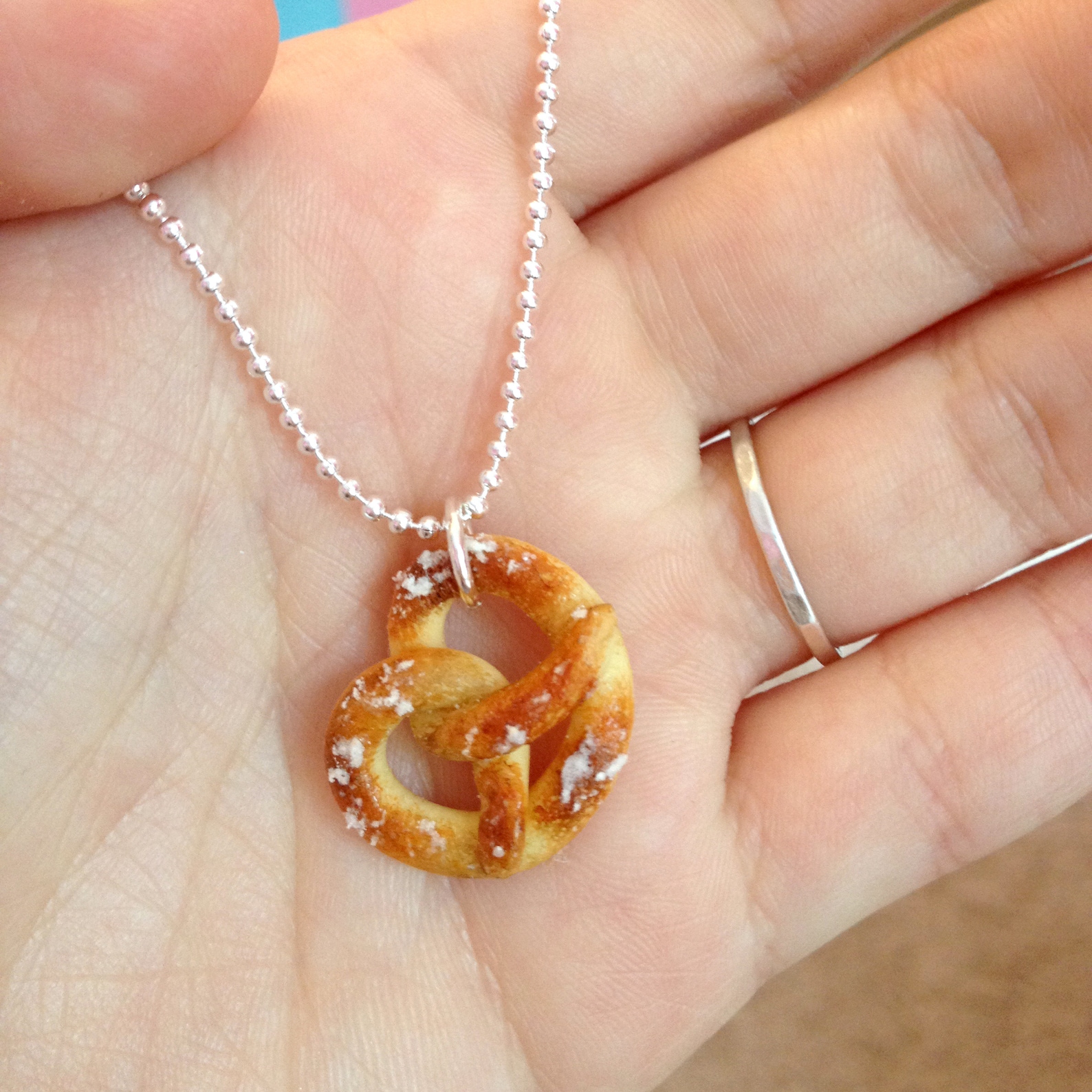 Food Jewelry Scented Pretzel Necklace Food Necklace Foodie | Etsy